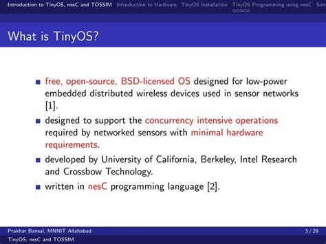 Intoduction To Tinyos Nesc And Tossim Pdf Operating Systems
