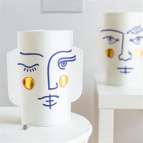 Скандинавский стиль Ins Двусторонняя художественная Цветочная бумажная ваза Европейская бумажная