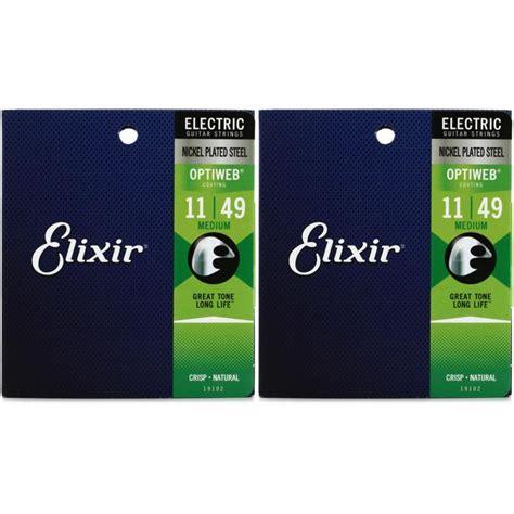 Elixir Strings 19102 Optiweb Electric Guitar Strings 011 049 Medium