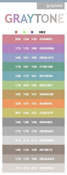 gray tones in hex and rgb color schemes color coding web colors