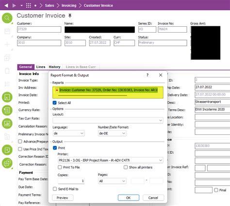 dialog report format and output it shows only one line in the reports