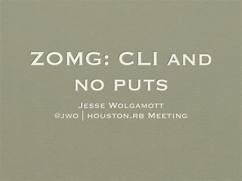 Zomg Ruby Command Line And Ruby Debugging Ppt