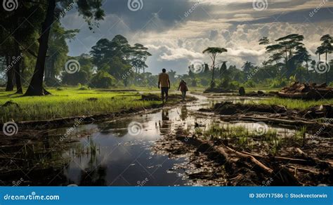 Biodiversity Peat Swamp Landscape Stock Illustration 300693889