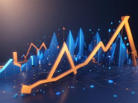 Premium Photo Dynamic Progression Abstract Digital Growing Arrows Up Graph Chart