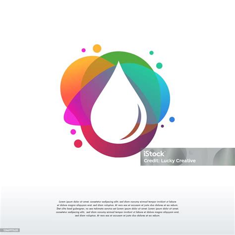 다채로운 물 방울 로고 벡터 워터 로고 디자인 템플릿 디자인 개념 로고 템플릿용 로고 타입 요소 건강한 식생활에 대한 스톡 벡터 아트 및 기타 이미지 Istock