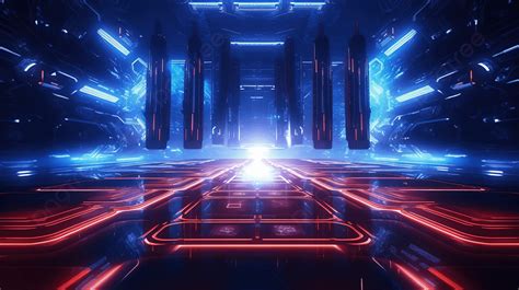 엔터테인먼트 및 게임 개념을 위한 레이저 빔 채워진 배경의 혁신적인 3d 렌더링 사이버펑크 배경 사이버펑크 공상 과학 배경 배경 일러스트 및 사진 무료 다운로드