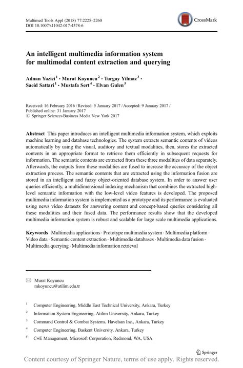 An Intelligent Multimedia Information System For Multimodal Content