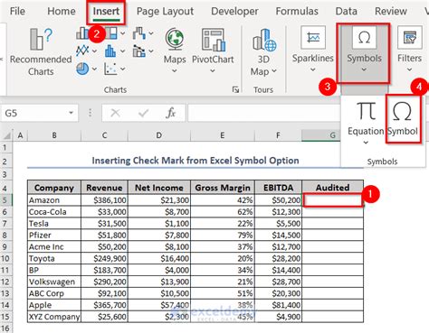 Using The Character Code To Insert A Check Mark In Excel Examples