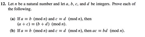 Solved Let N Be A Natural Number And Let A B C And D Be Chegg