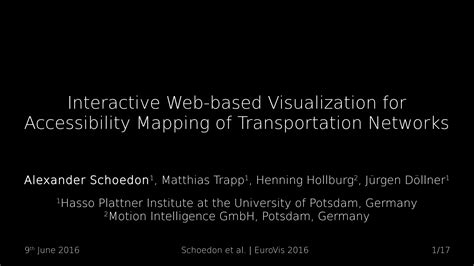 Interactive Web Based Visualization For Accessibility Mapping Of Transportation Networks Pdf