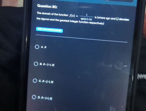 Question 80 1the Domain Of The Function F X Sgn 2 2] Where Sgn