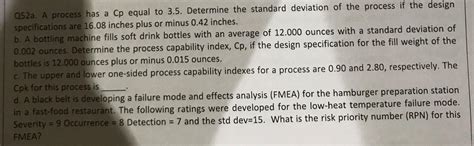 Solved Q 52a A Process Has A Cp Equal To 3 5 Determine The Chegg Com