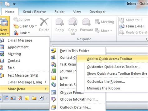 Outlook 2010 Email Template Shortcut How To Add Shortcuts To Template