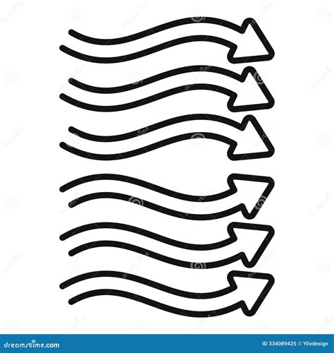 multiple wavy arrows pointing in the same direction stock illustration