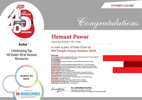 Hemant Pawar On Linkedin Businessworld Hr40under40