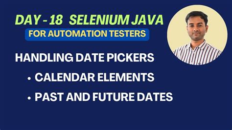 Day 18 Selenium Java Handling Date Pickers Calendar Elements Past Dates And Future Dates