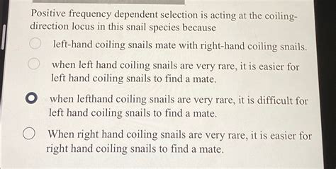 Solved Positive Frequency Dependent Selection Is Acting At