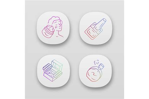 Make Up Accessories App Icons Set Masterbundles