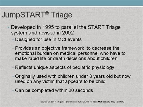 PEDIATRIC DISASTER TRIAGE UTILIZING THE JUMPSTART METHOD MARCH