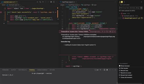 Regression Execution Errors Not Displayed At Point Of Method Call In Spec File In Vscode