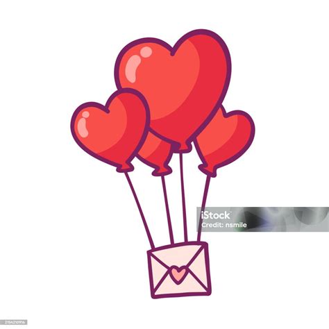 메시지 그림 하트 모양 아이콘 그림이 있는 풍선 공휴일에 대한 스톡 벡터 아트 및 기타 이미지 공휴일 낮 대화 풍선 문자
