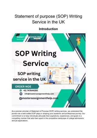 PPT Statement Of Purpose SOP Writing Service In The UK PowerPoint Presentation ID