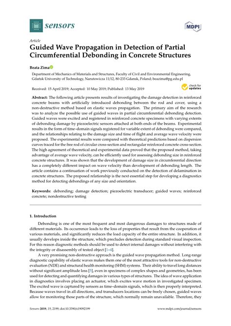 Pdf Guided Wave Propagation In Detection Of Partial Circumferential Debonding In Concrete