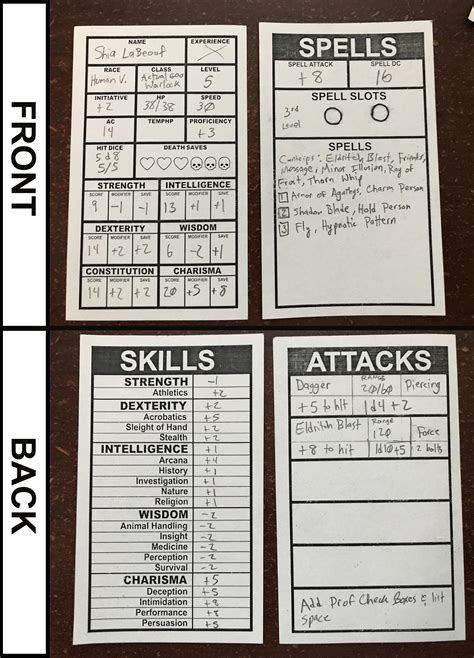 Index Card Rpg Character Sheet At Wesley Simmons Blog