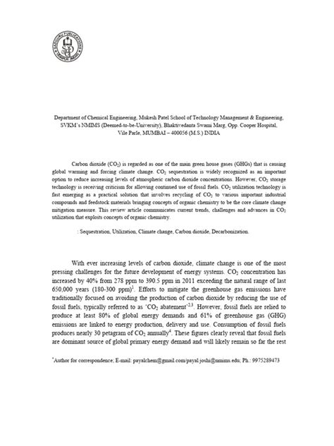 2014 Carbon Dioxide Utilization A Comprehensive Review Pdf