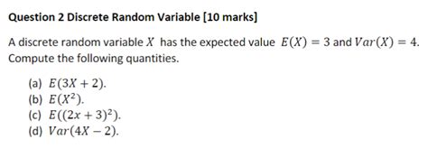 solved a discrete random variable x has the expected value