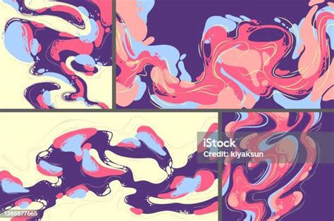 รูปแบบนามธรรมของ blobs ของเหลวรูปร่างการไหล ภาพประกอบสต็อก ดาวน์โหลด