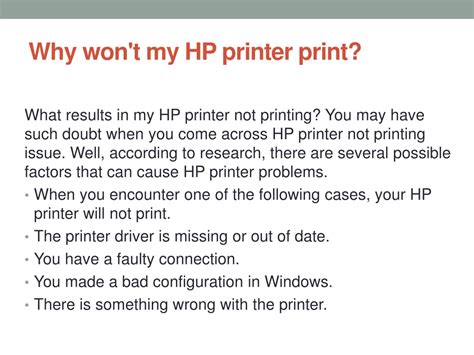 Ppt How To Fix Hp Printer Not Printing Powerpoint Presentation Free
