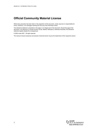 Module 3 Introduction To LINQ Material PDF