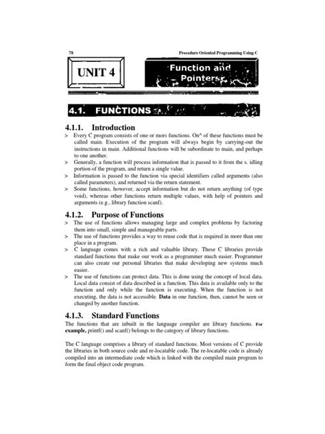 Bca C Language 4 Pdf Parameter Computer Programming Subroutine
