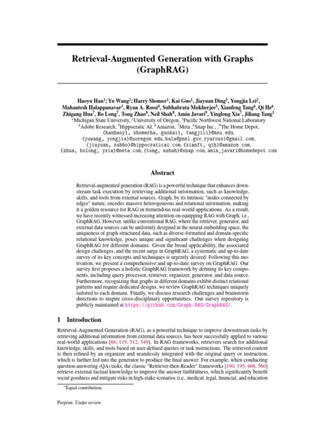 Retrieval Augmented Generation With Graphs Pdf Information Science