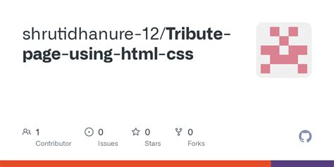Github Shrutidhanure 12tribute Page Using Html Css