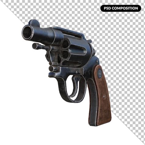 Premium Psd Gun Isolated 3d Rendering