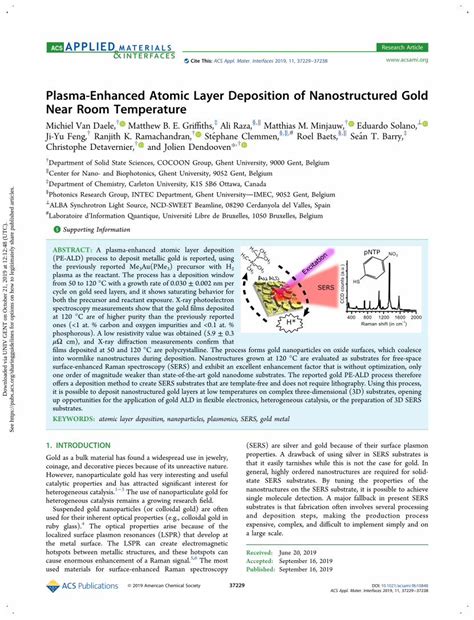 Pdf Plasma Enhanced Atomic Layer Deposition Of Nanostructured