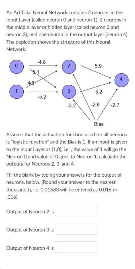 Solved An Artificial Neural Network Contains Neurons In Chegg