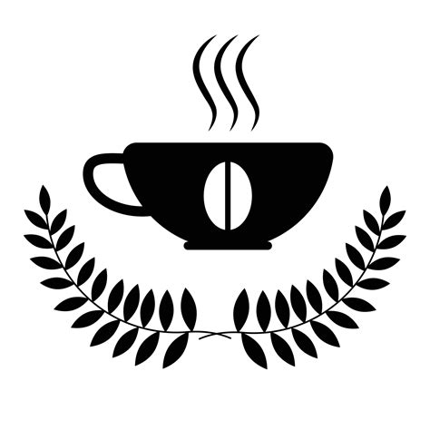 Cup Of Coffee Icon Mug With Coffee Bean Icon Luxury Cafe Flat Icon