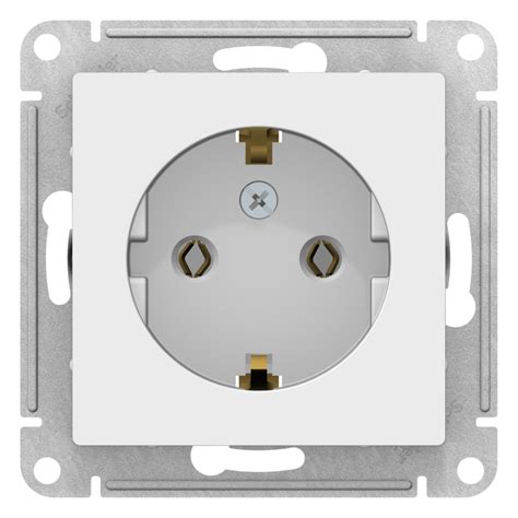 ATLASDESIGN РОЗЕТКА с заземлением, 16А, механизм, БЕЛЫЙ, ATN000143 ...