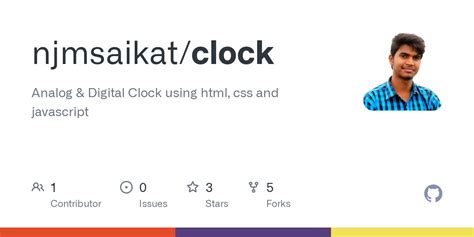 GitHub Njmsaikat Clock Analog Digital Clock Using Html Css And