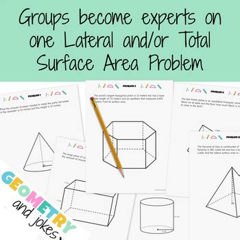 Surface Area Notes Group Work Review Collaborative Geometry Practice Activity