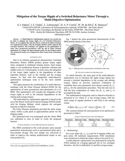 Mitigation Of The Torque Ripple Of A Switched Reluctance Motor