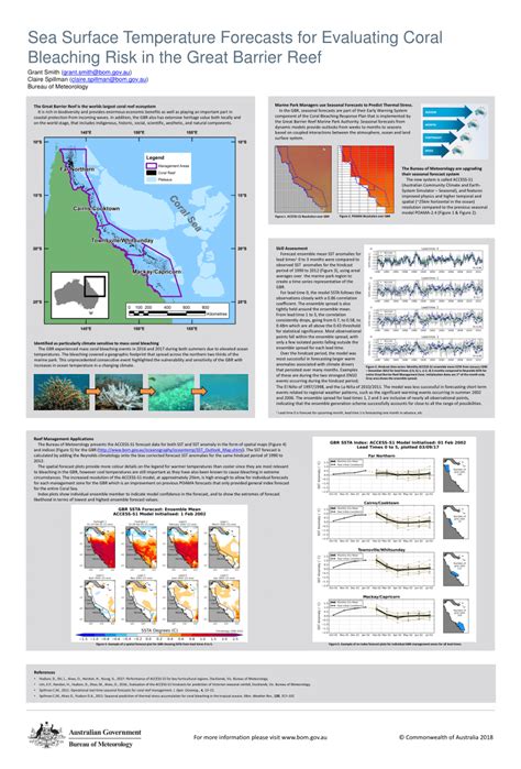 Pdf Sea Surface Temperature Forecasts For Evaluating Coral Bleaching Risk In The Great Barrier