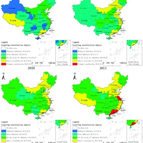 Spatial And Temporal Distribution Of Coupling Coordination Types In 31