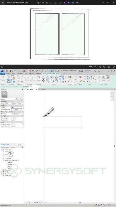 สร้างหน้าต่างอลูมิเนียมบานเลื่อนแบบปรับขนาดได้ 🪟🎯 Synergysoft Autodesk Revit 3dmodeling