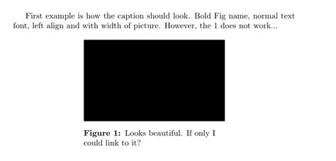 caption both left aligned and with bold font of fig number tex