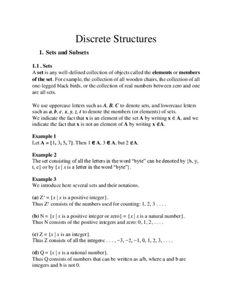 Pdf Discrete Structure