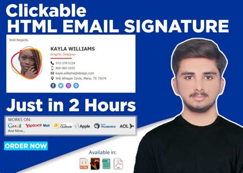 Make Clickable Html Email Signature Design By Thedrabubakar Fiverr